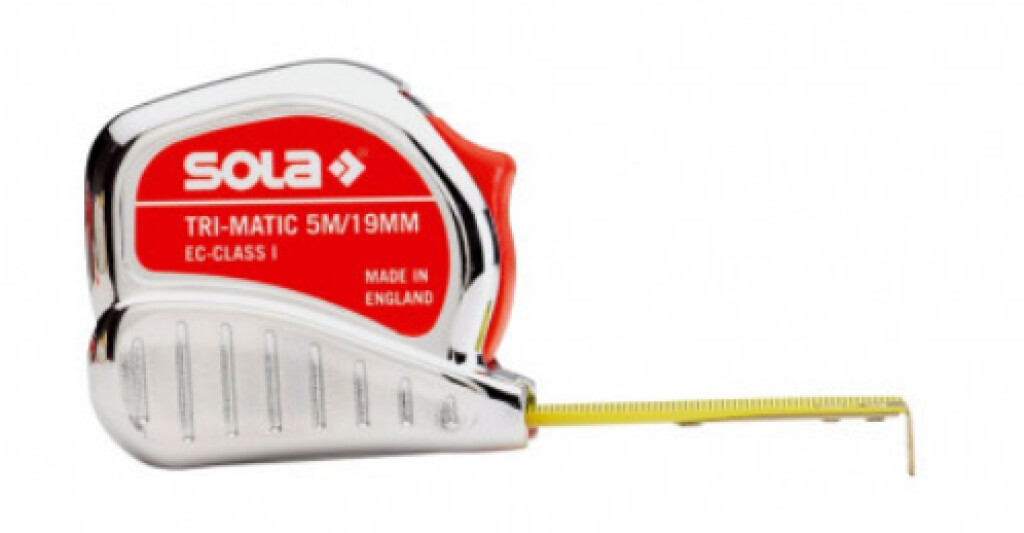 TM-5 Sola Rolbandmaat TriMatic chroom klasse 1 L5m band-B19mm | GM05315