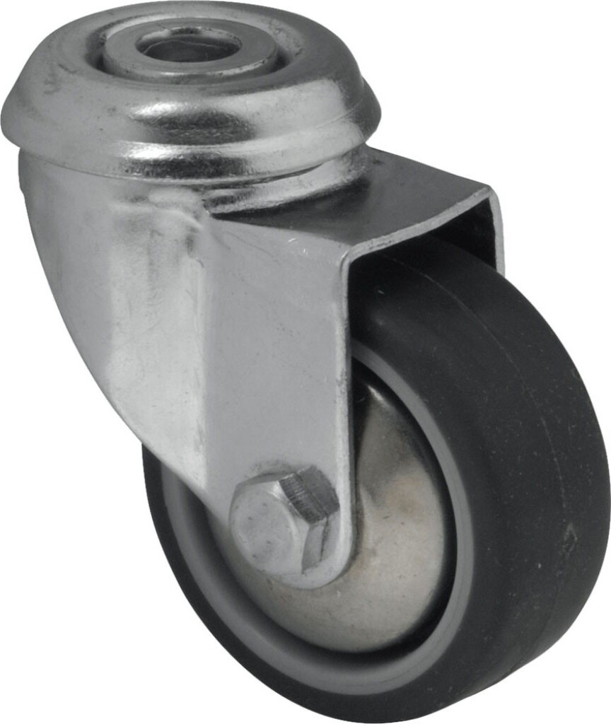JDPE 0505 1001 Colson Zwenkwiel met centraal gat, Thermoplastisch grijs ...