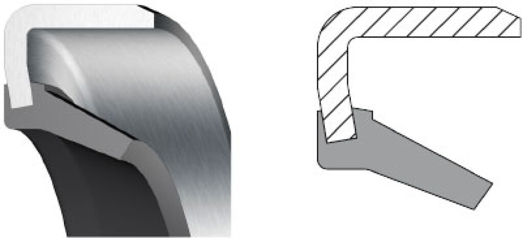 22,22x28,57x3,17mm Oliekeerring Metalen buitenmantel, eendelig ...