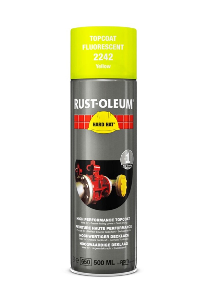 2242 Rust-Oleum Hard Hat deklaag fluorescerend geel Spuitbus 500ml ...