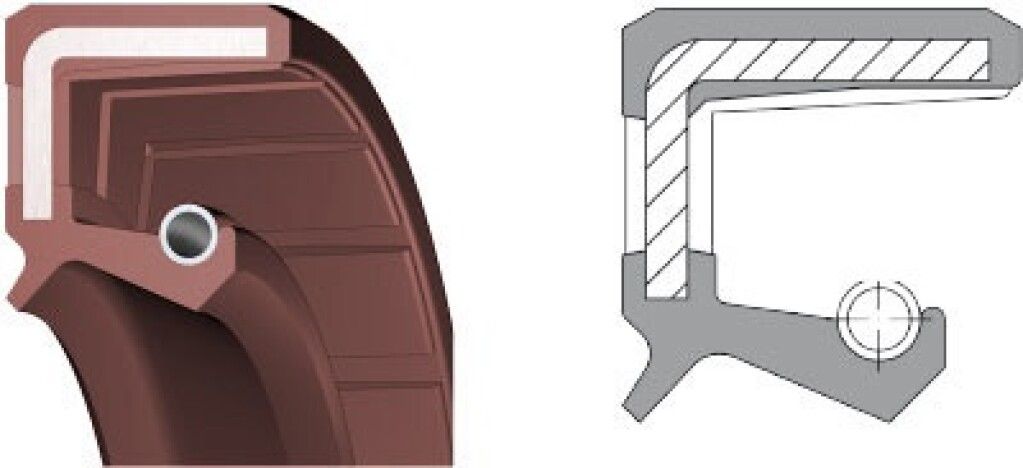 88,9x114,3x12,7mm Oliekeerring Buitenmantel elastomeer, afdichtingslip ...